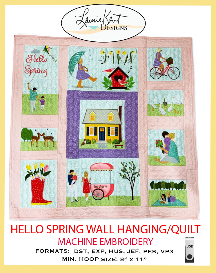 Hello Spring Quilt Design - USB – Laurie Kent Designs