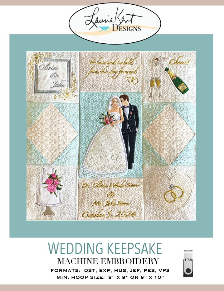 Wedding Keepsake Wall Hanging - USB Version – Laurie Kent Designs