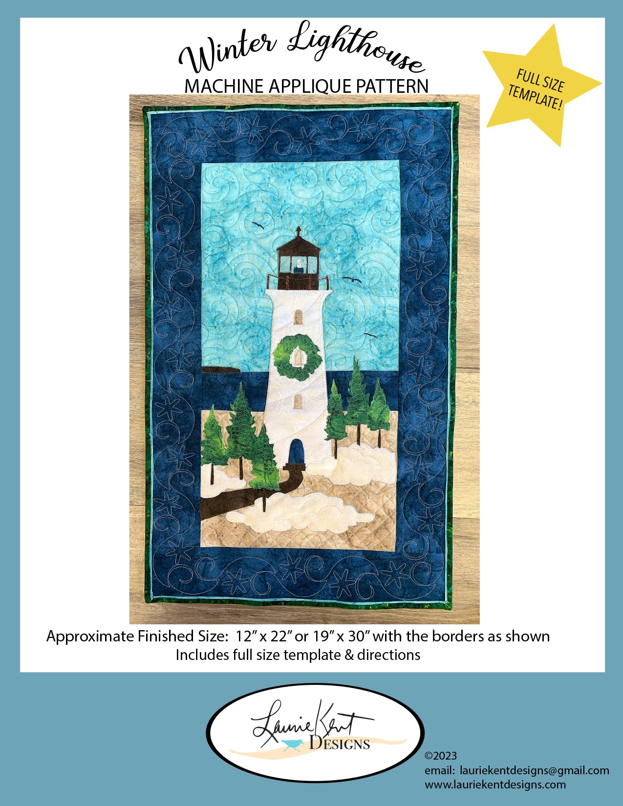 Winter Lighthouse - Machine Applique Pattern – Laurie Kent Designs