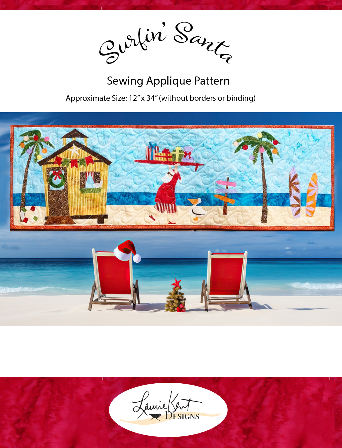 Surfin Santa - Sewing Applique Pattern – Laurie Kent Designs